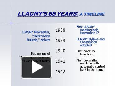 PPT – LLAGNY PowerPoint presentation | free to view - id: 83882-ZGVhY