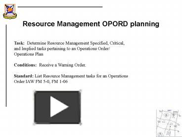 PPT – Resource Management OPORD planning PowerPoint presentation | free ...