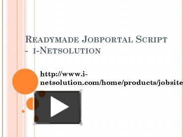 PPT – Readymade Jobportal Script - i-Netsolution PowerPoint ...