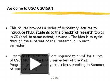 PPT – Welcome to USC CSCI597 PowerPoint presentation | free to download ...