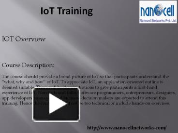 IoT Training presentation | free to download