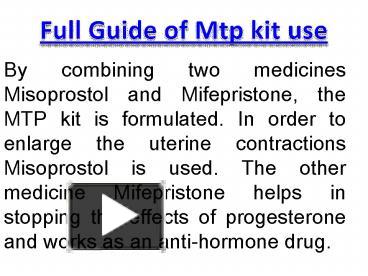 Full Guide of Mtp kit use presentation | free to download