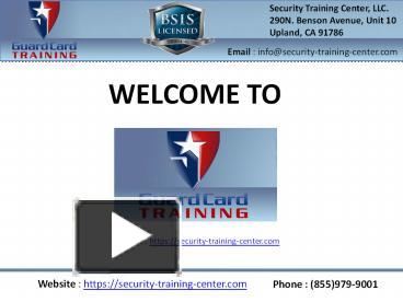 PPT – Security guard training online PowerPoint presentation | free to ...