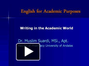 English for Academic Purposes presentation | free to view