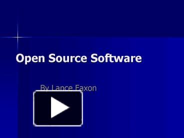 Open Source Software presentation | free to view