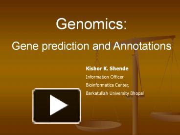 Genomics: presentation | free to view