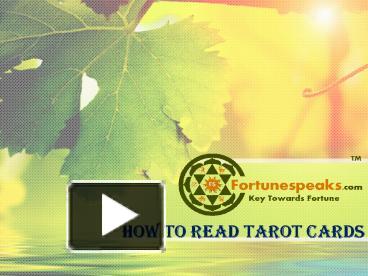 Learn How to Read Tarot Cards presentation | free to download