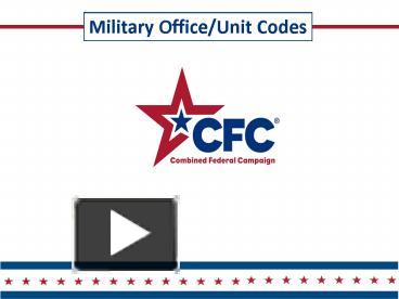 Military Office/Unit Codes presentation | free to view