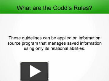 What are the Codd’s Rules? presentation | free to download