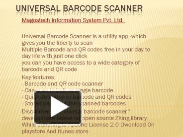 PPT – Universal Barcode Scanner app for free PowerPoint presentation ...