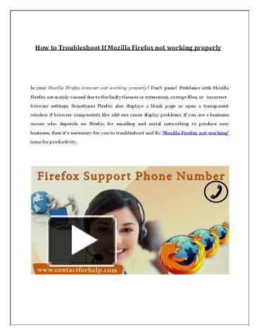 PPT – How to Troubleshoot If Mozilla Firefox not working properly ...