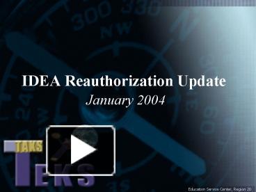 PPT – IDEA Reauthorization Update PowerPoint presentation | free to ...