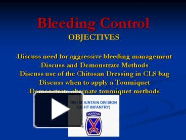 Bleeding Control presentation | free to view