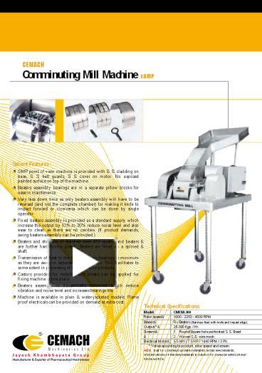 PPT – Cemach Comminuting Mill Machine cGMP PowerPoint presentation ...