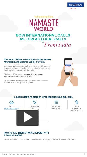 How To Use Reliance Global Call presentation | free to download