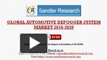 Automotive Defogger System Market Analysis and Forecasts New Research ...