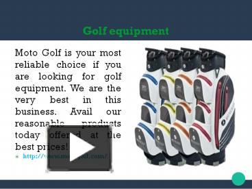 PPT – Golf equipment PowerPoint presentation | free to download - id ...