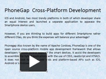 PPT – PhoneGap Cross-Platform Development India PowerPoint presentation ...