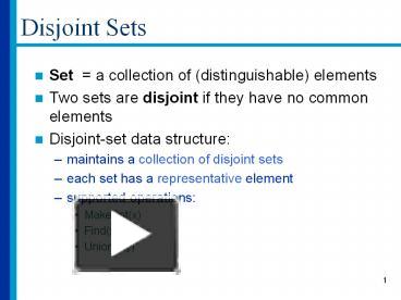 PPT – Disjoint%20Sets PowerPoint presentation | free to download - id ...
