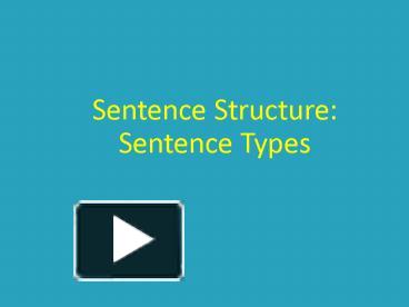 Sentence Structure: Sentence Types presentation | free to view