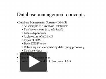 PPT – Database management concepts PowerPoint presentation | free to ...