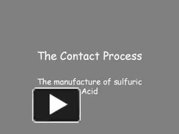 The Contact Process presentation | free to download