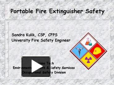 PPT – Portable Fire Extinguisher Safety PowerPoint presentation | free ...