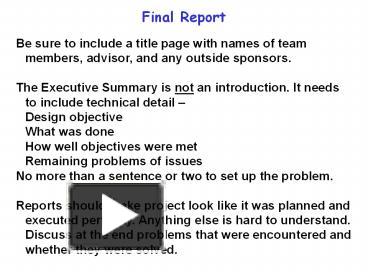 Final Report presentation | free to download