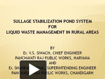 SULLAGE STABILIZATION POND SYSTEM presentation | free to view
