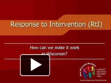Response to Intervention RtI presentation | free to view