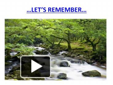 …Let’s remember… presentation | free to download
