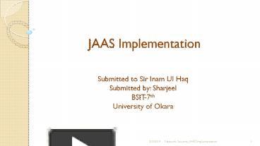 JAAS Implemented presentation | free to download