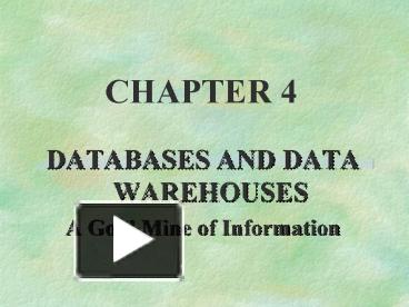 DATABASES AND DATA WAREHOUSES presentation | free to view