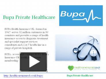 Bupa Private Healthcare presentation | free to download