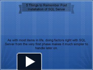 PPT – What is impressive about the back up of SQL 2016? PowerPoint ...