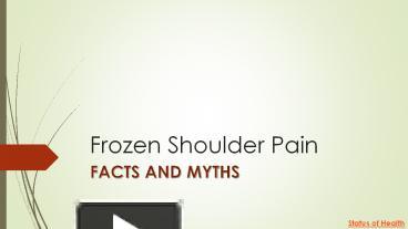 PPT – Frozen shoulder pain facts and myths PowerPoint presentation ...