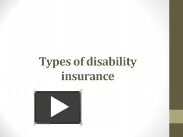 Types of disability insurance presentation | free to download