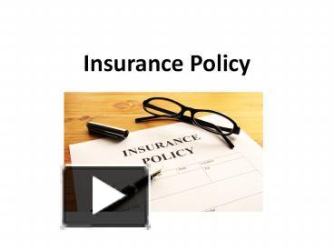 Insurance Policy presentation | free to download