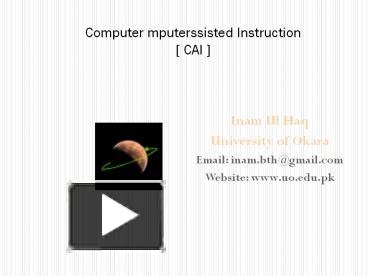 Computer Aided Instruction presentation | free to download