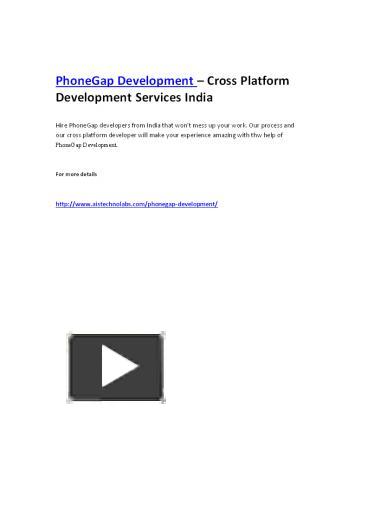 PPT – PhoneGap Development – Cross Platform Development Services India ...