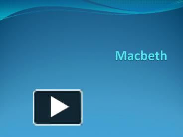 Macbeth presentation | free to download