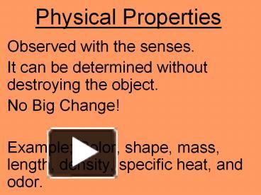 PPT – Physical Properties PowerPoint presentation | free to view - id ...