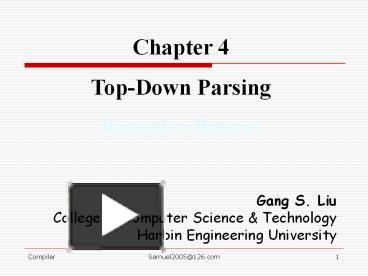 Top-Down Parsing presentation | free to view