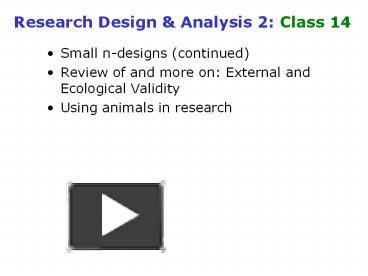 Research Design presentation | free to view