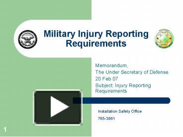 PPT – Military Injury Reporting Requirements PowerPoint presentation ...