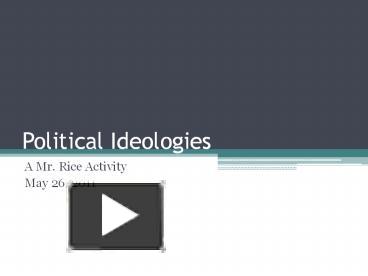 PPT – Political Ideologies PowerPoint presentation | free to download ...