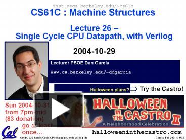 PPT – CS61C - Lecture 13 PowerPoint presentation | free to download ...