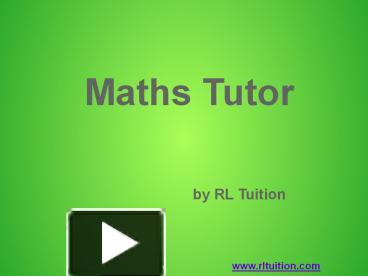 Maths Tutor presentation | free to download