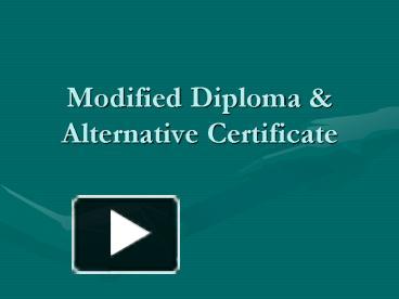 Modified Diploma presentation | free to download