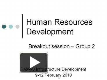 PPT – Human Resources Development PowerPoint presentation | free to ...